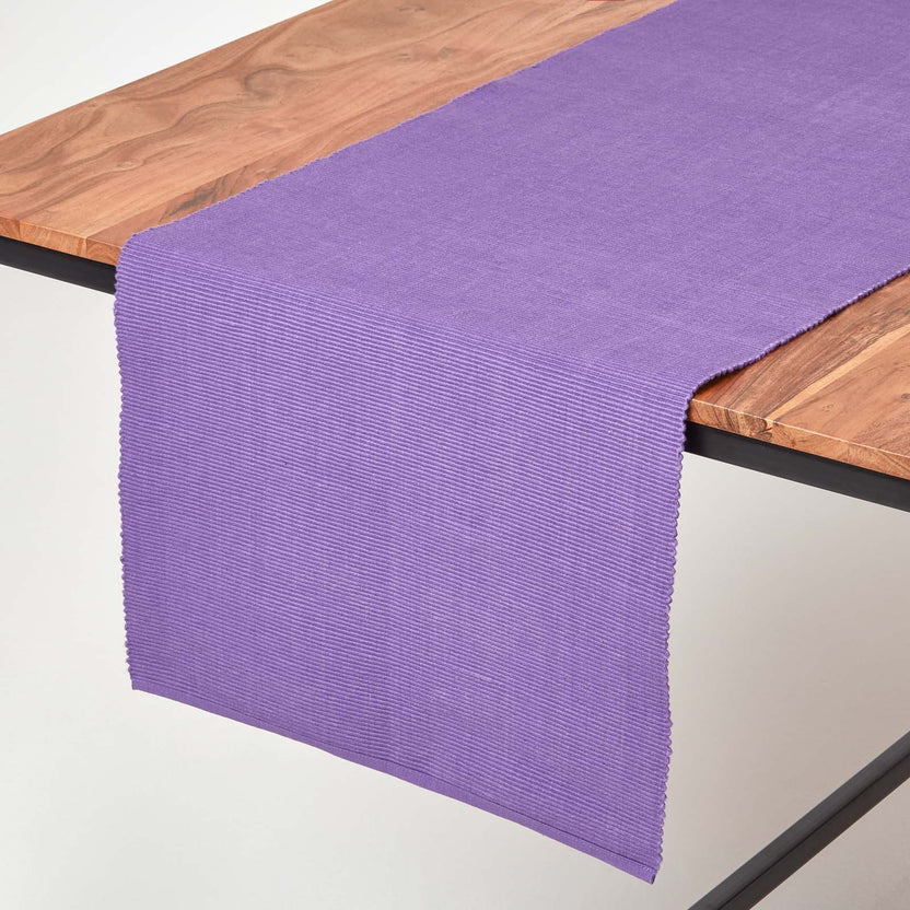 HOMESCAPES Cotton Plain Table Runner | Yimbly