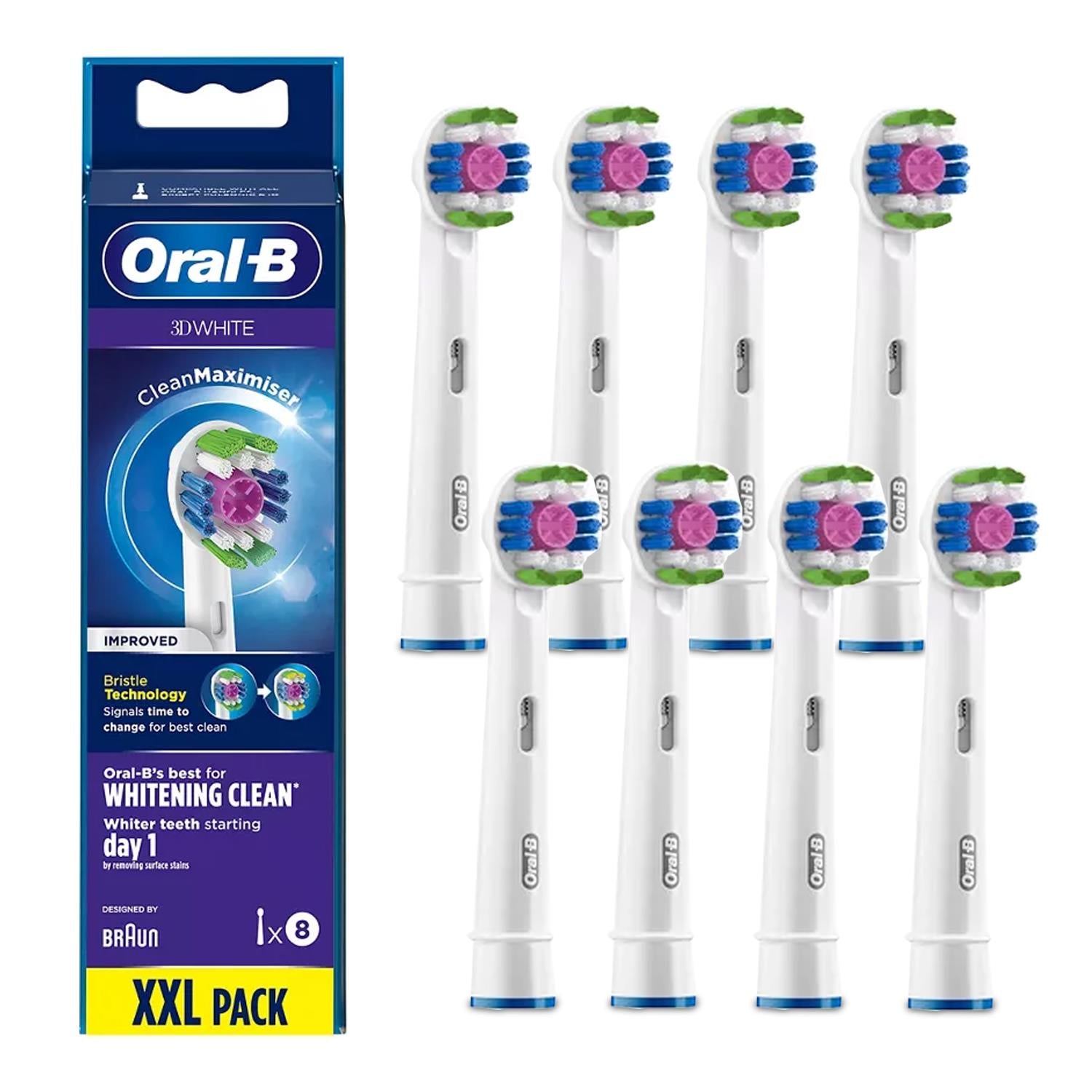 Oral-B 3d White Power Toothbrush Refill Heads, Pack Of 8 | Yimbly