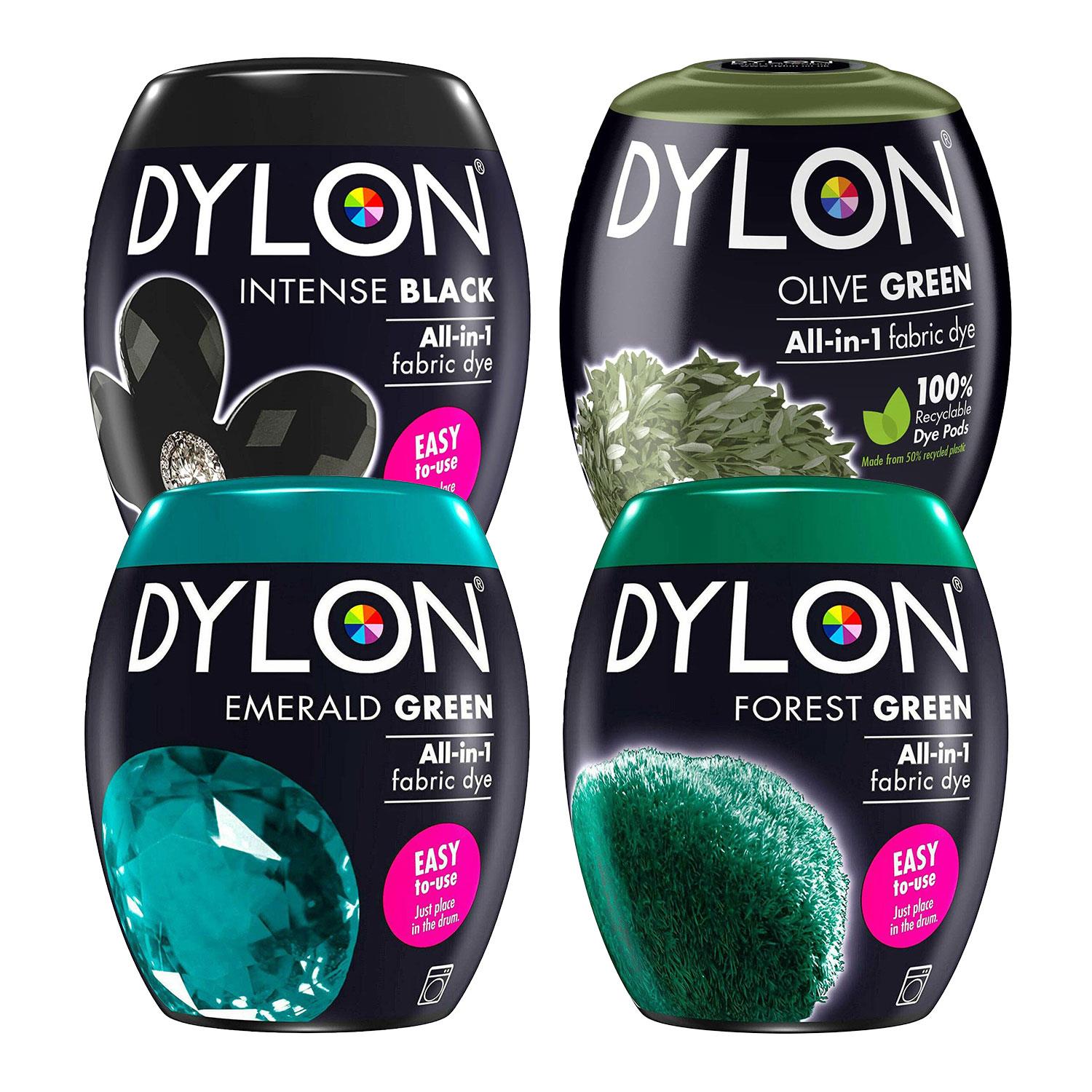 Dylon Fabric Dye Pod Multipack – Intense Black & Green Shades | Yimbly