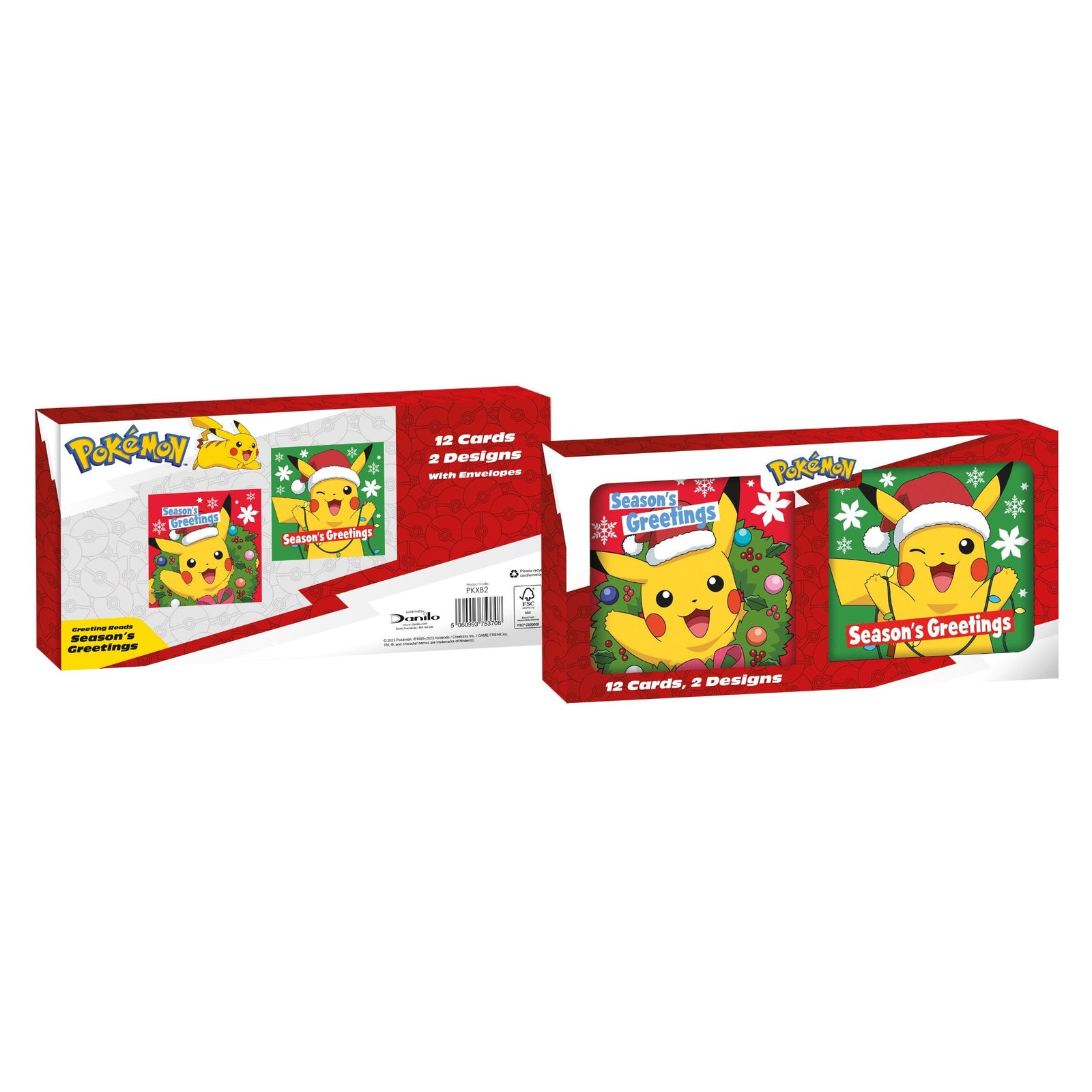 Pokemon Multipack Of 12 Christmas Cards Official Product | Yimbly